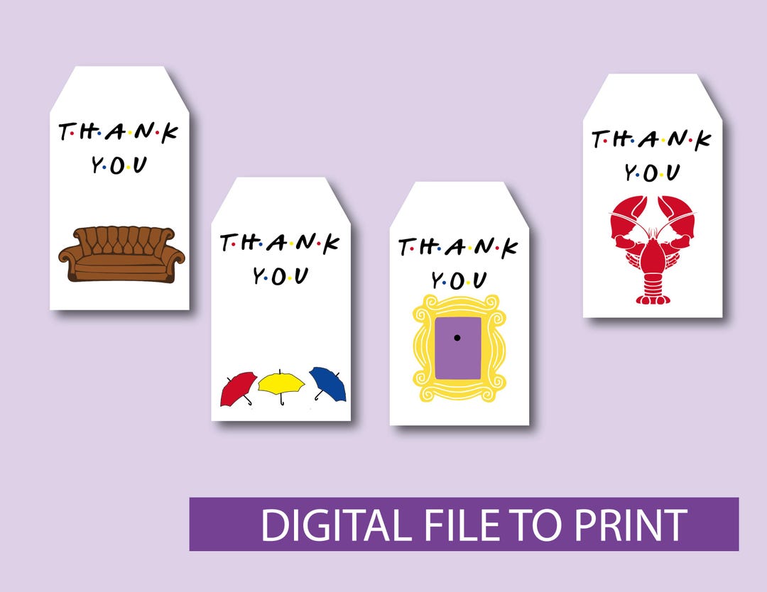 Friends TV Show Tags, Instant Download Friends Tags, Printable PDF - Etsy