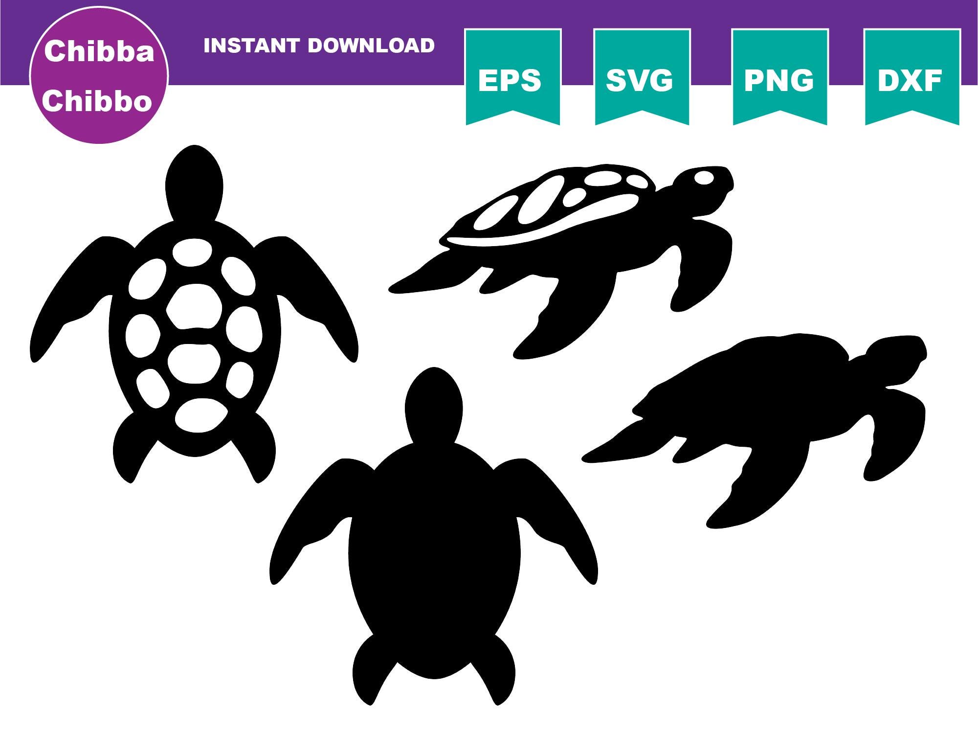 Tortuga SVG, Silueta De Tortuga Negra, Calcomanía De Tortuga, PNG, EPS ...