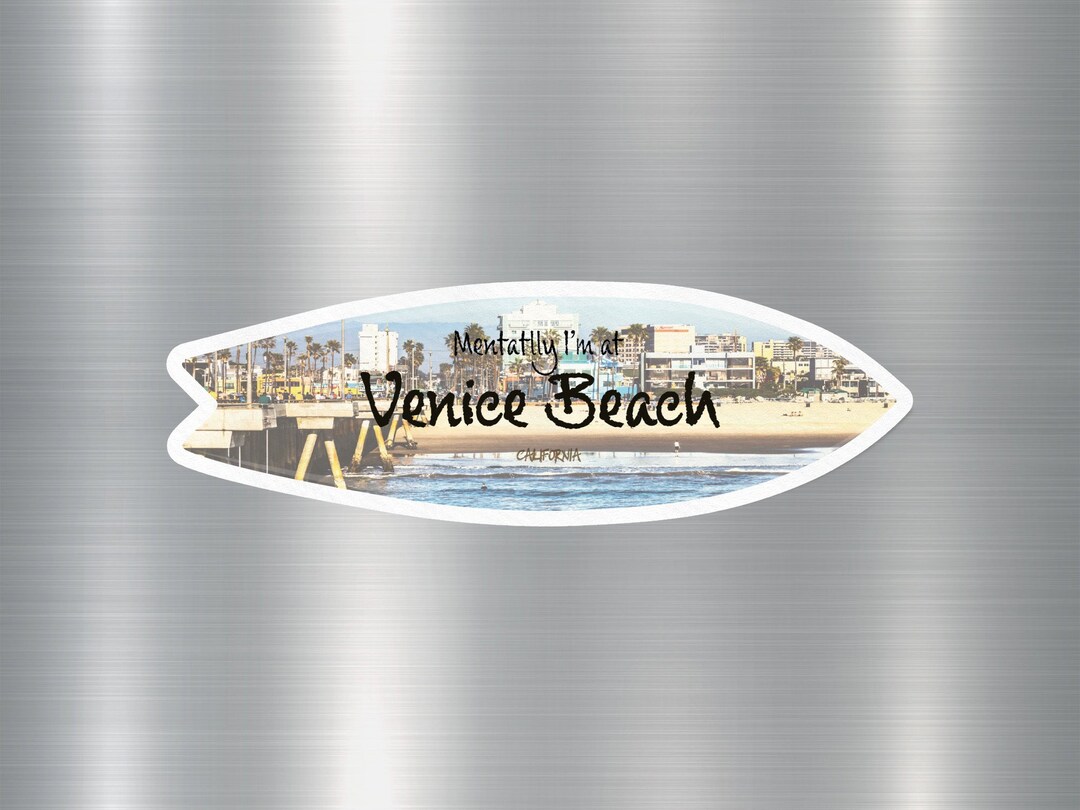 Venice Beach-california Sticker Fridge Magnet Surfboard - Etsy