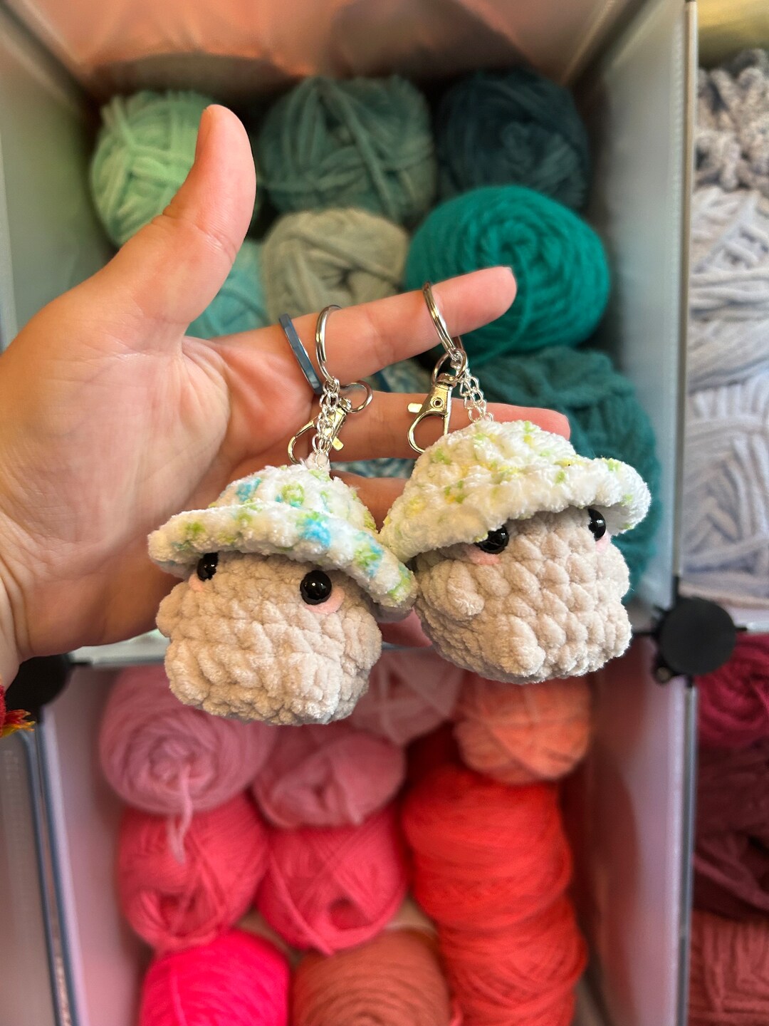 Mushroom Keychain, Fungi Keychain, Plushie Keychain, Handmade ...