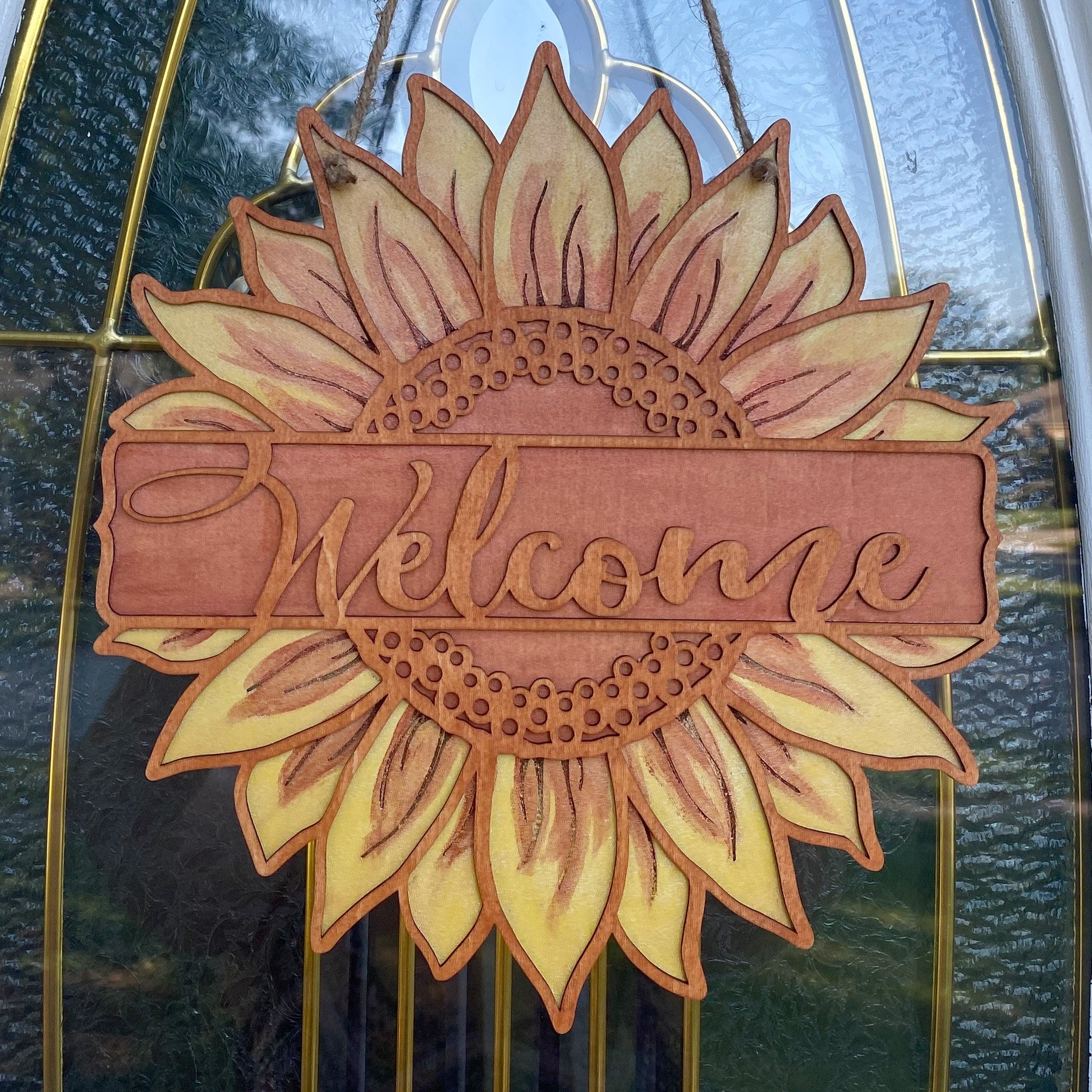 Sunflower Welcome Front Door Sign SVG Laser Cut Files - Etsy