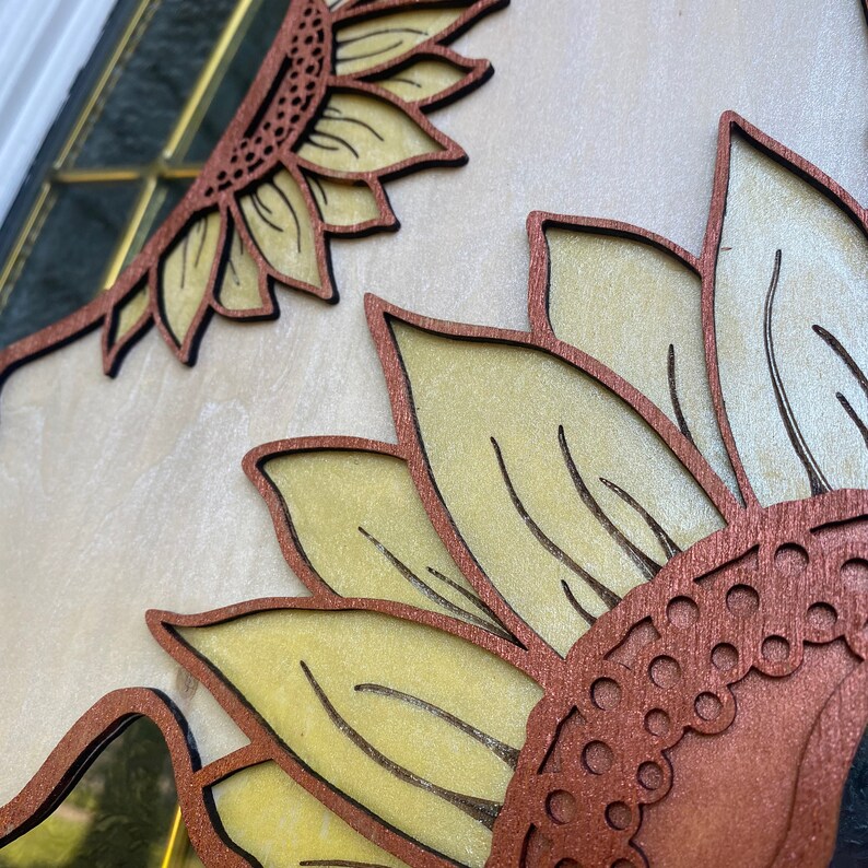 Ghost and Sunflower, Front Door Sign, SVG, Laser Cut Files, Lightburn ...