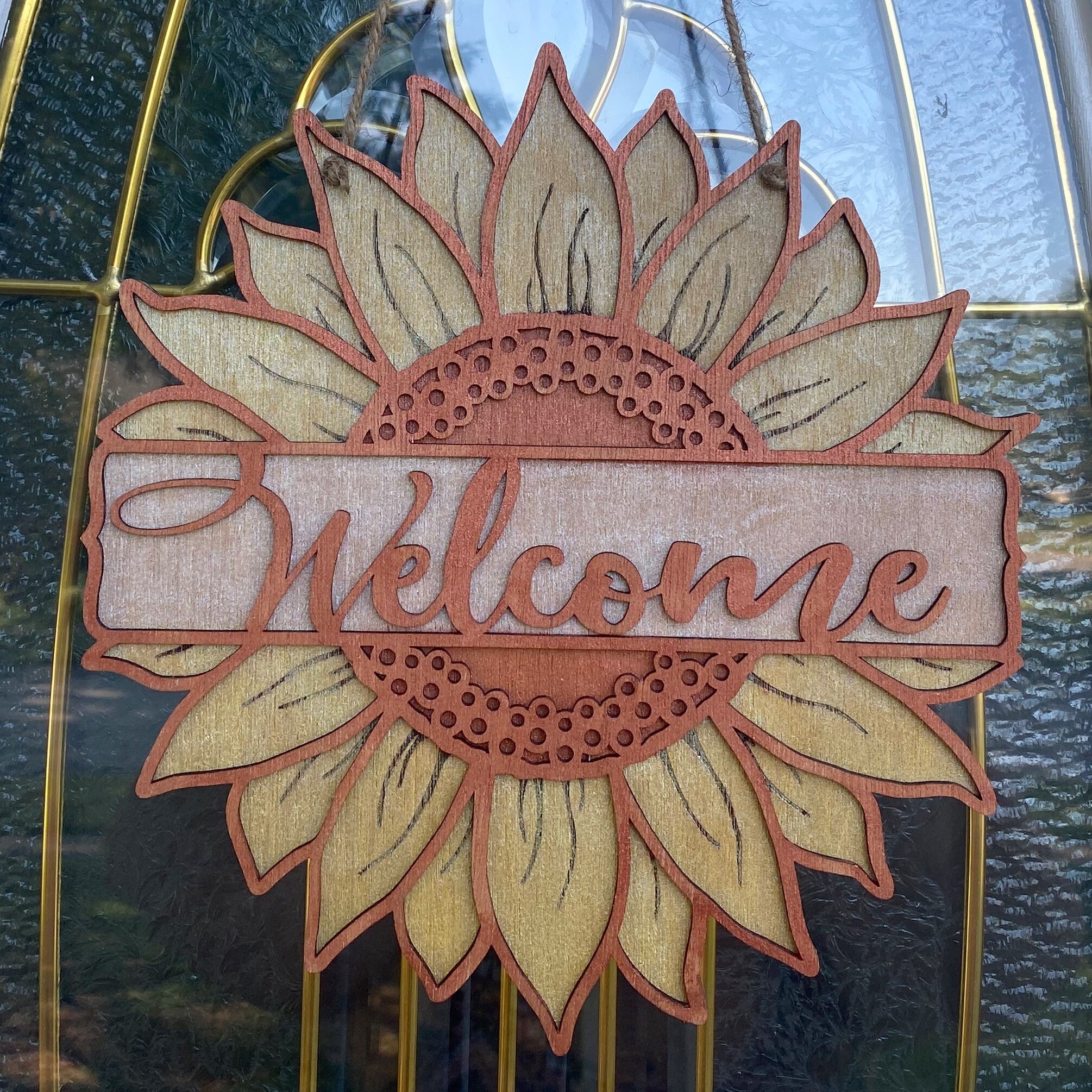 Sunflower Welcome Front Door Sign SVG Laser Cut Files - Etsy