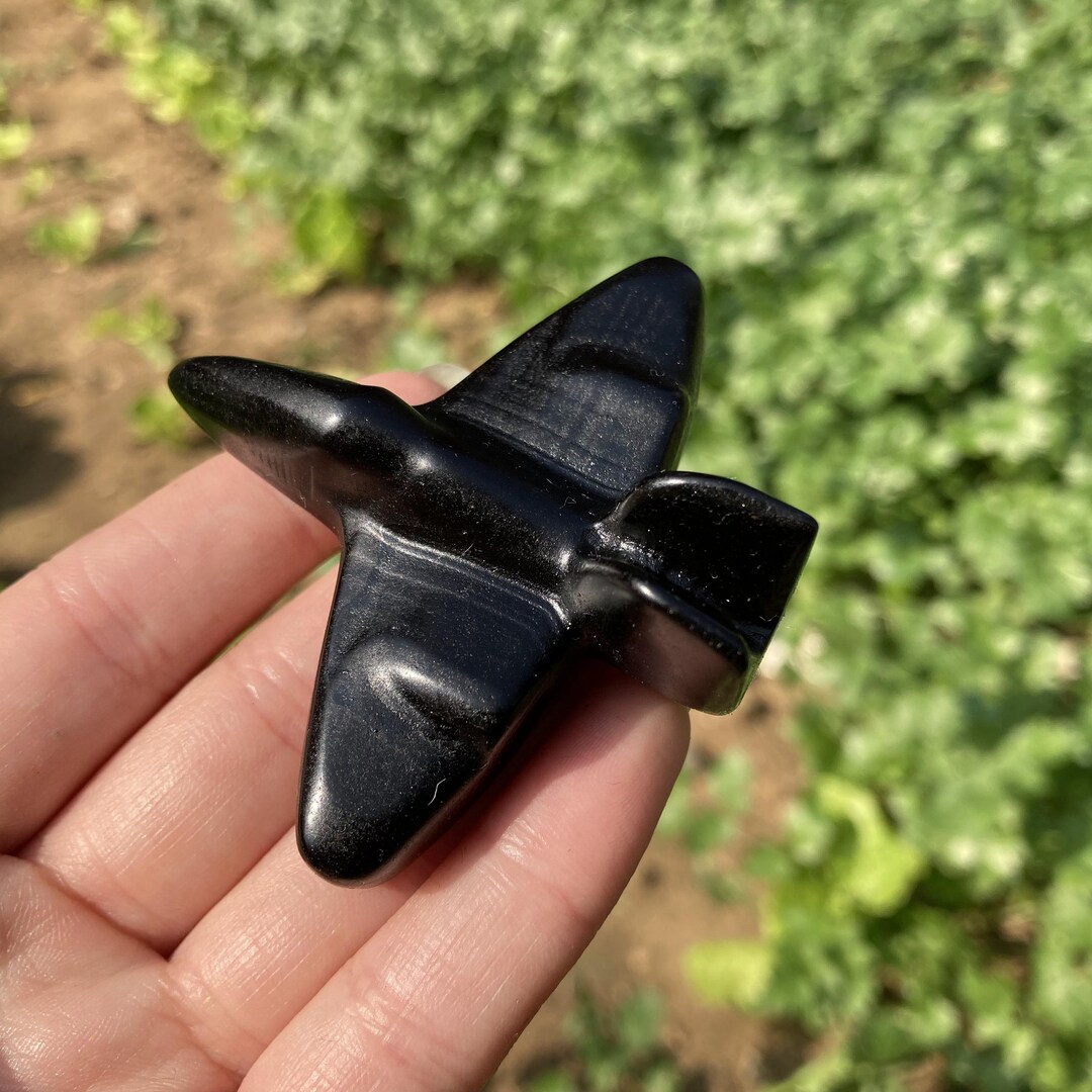 1PC Natural Obsidian Airplane Carvedquartz Crystal Airplane - Etsy