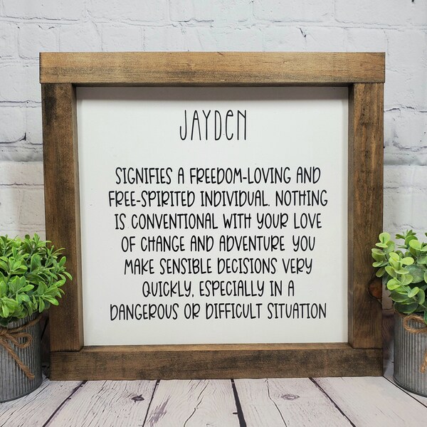 Name Meaning Sign - Etsy