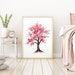 Japanese Print Cherry Blossom Tree, Pink Sakura Flower Market Print ...