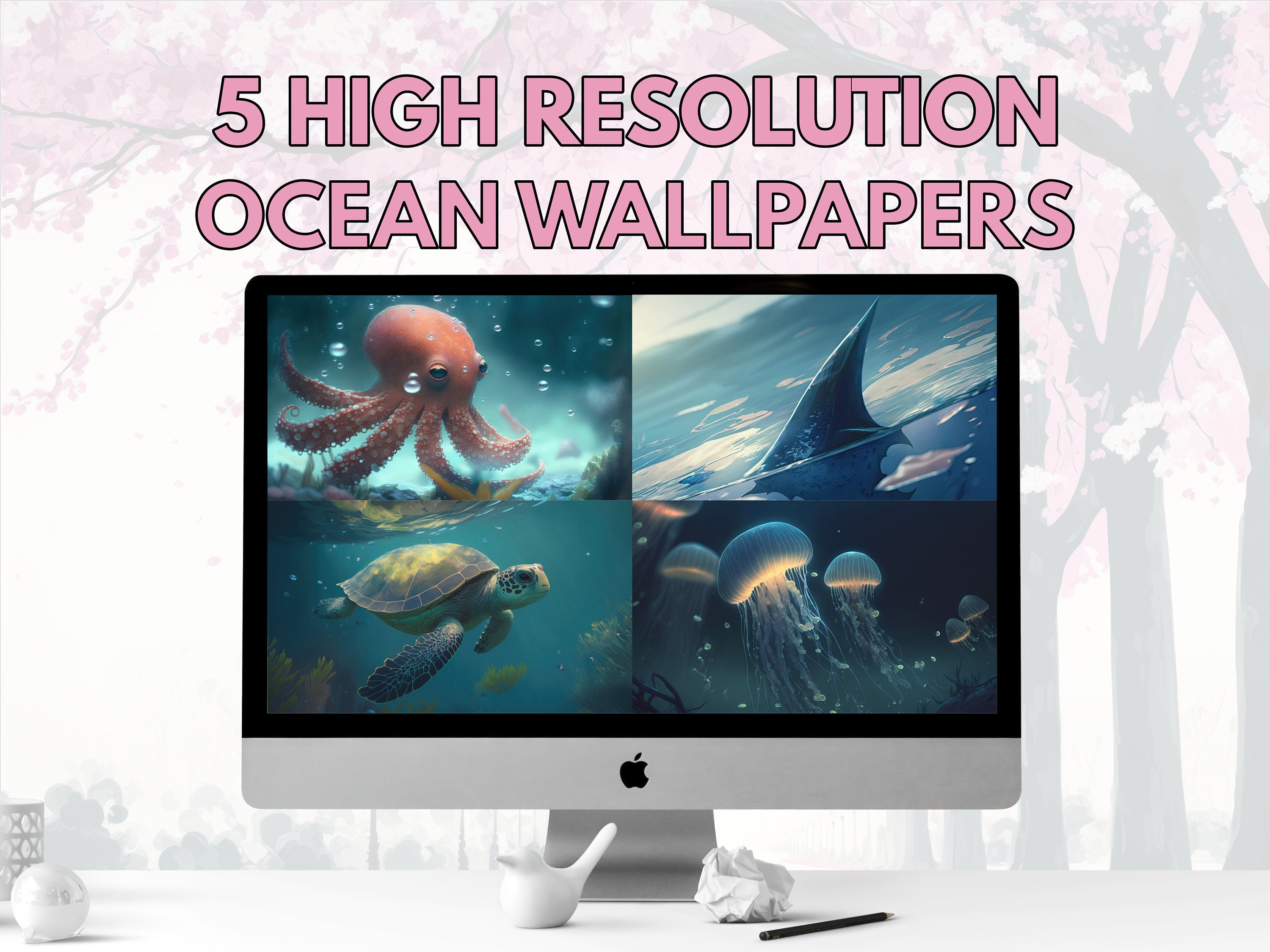 Ocean Themed Desktop Wallpaper - MacBook & PC Computer Backgrounds ...