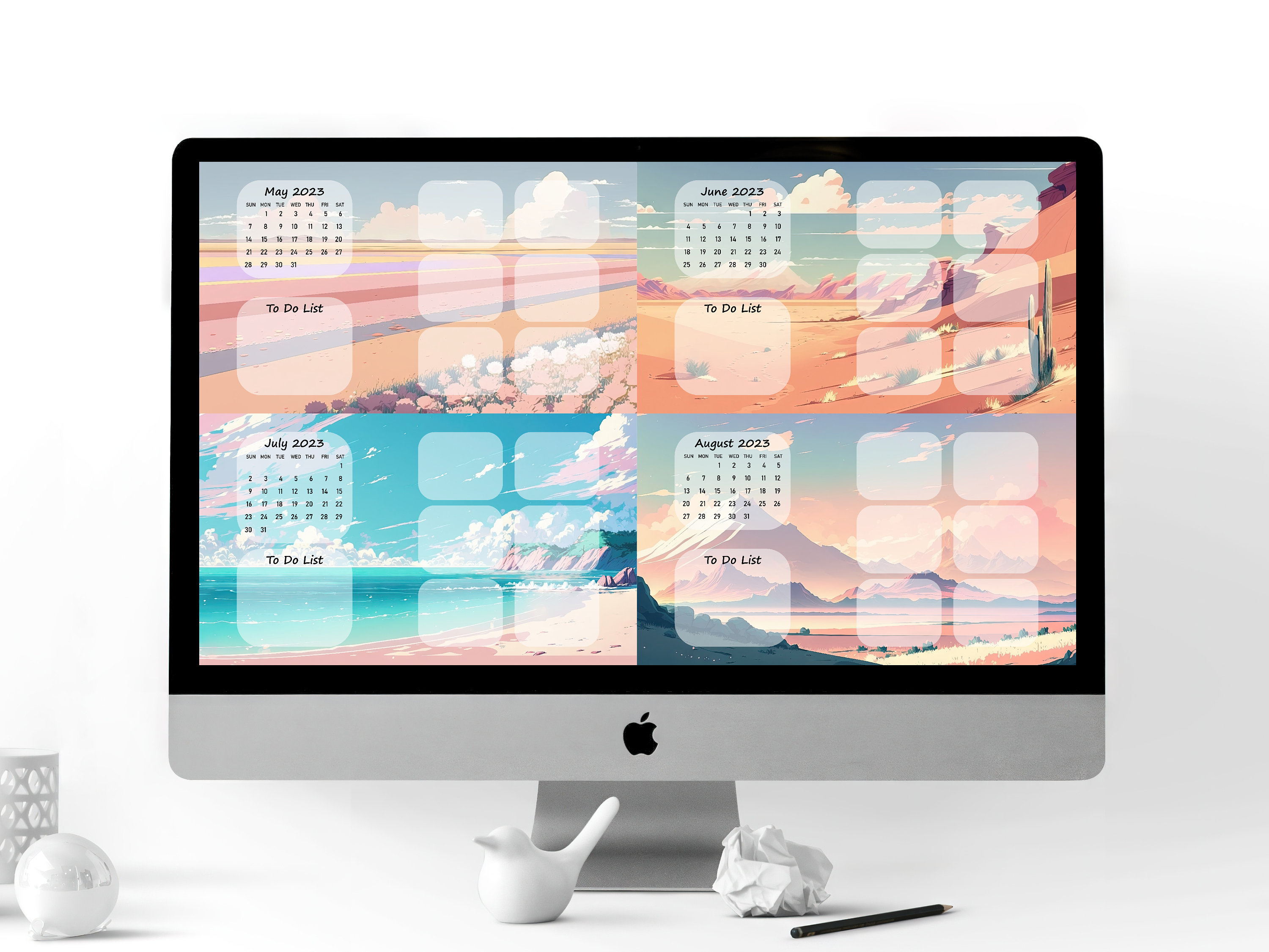 2023 Calendar Desktop Wallpaper Organizer, 4K HD MacBook and Windows ...
