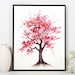 Japanese Print Cherry Blossom Tree, Pink Sakura Flower Market Print ...
