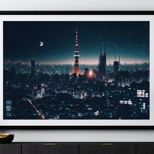 Japanese Landscape of Tokyo Wall Art, AI Generated Digital Download ...