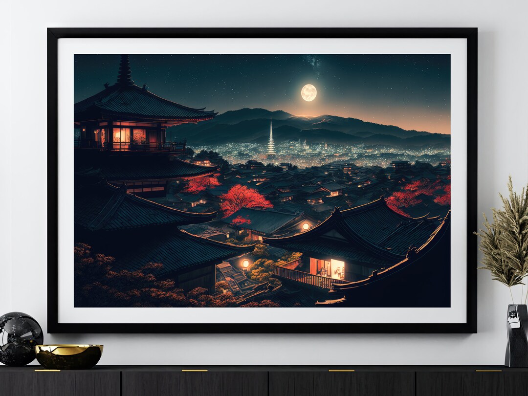 Japanese Landscape of Kyoto Wall Art, AI Generated Digital Download ...