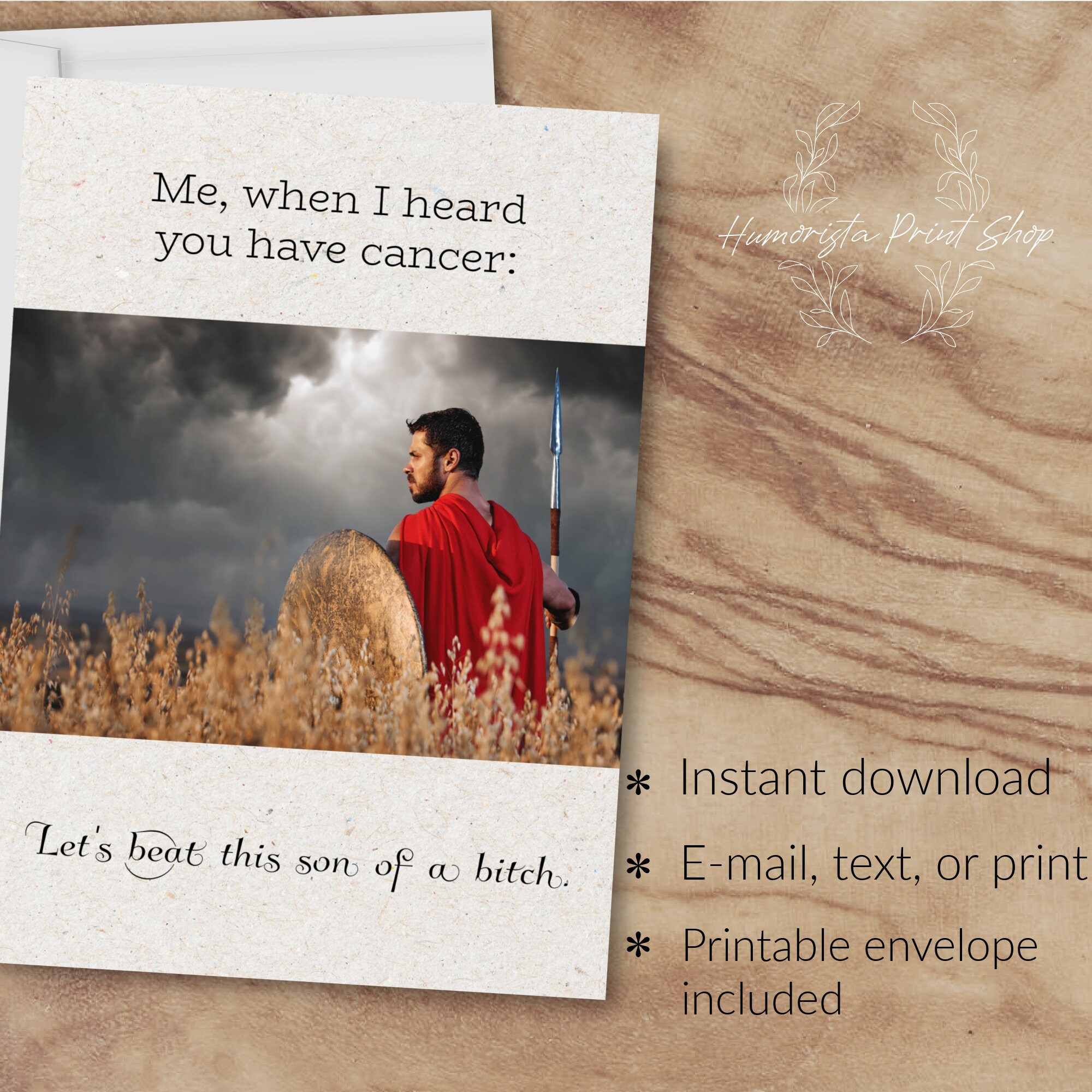 Printable Cancer Encouragement Card Get Well Digital Print From Home ...