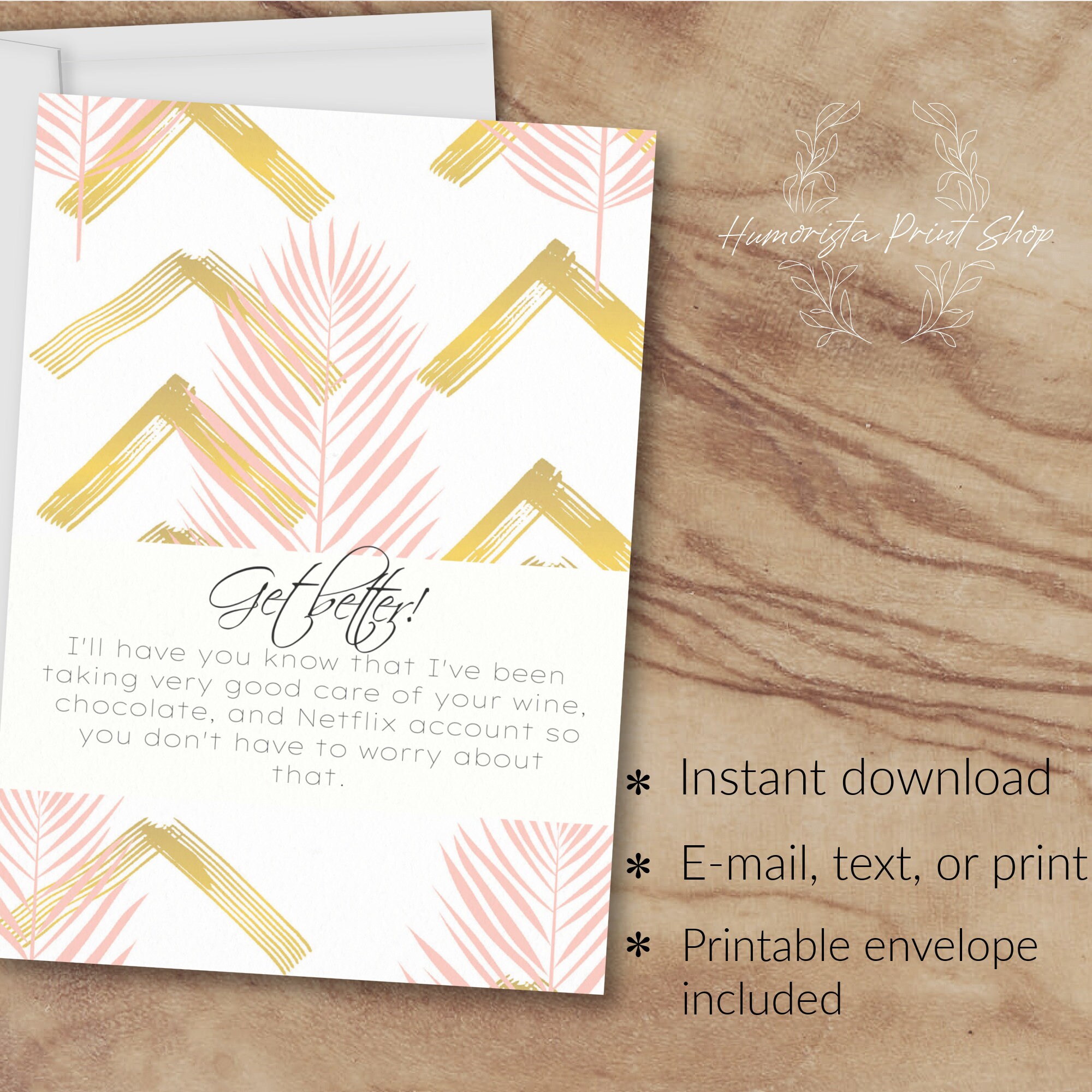 Funny Printable Get Well Card Instant Download Silly Digital Feel ...