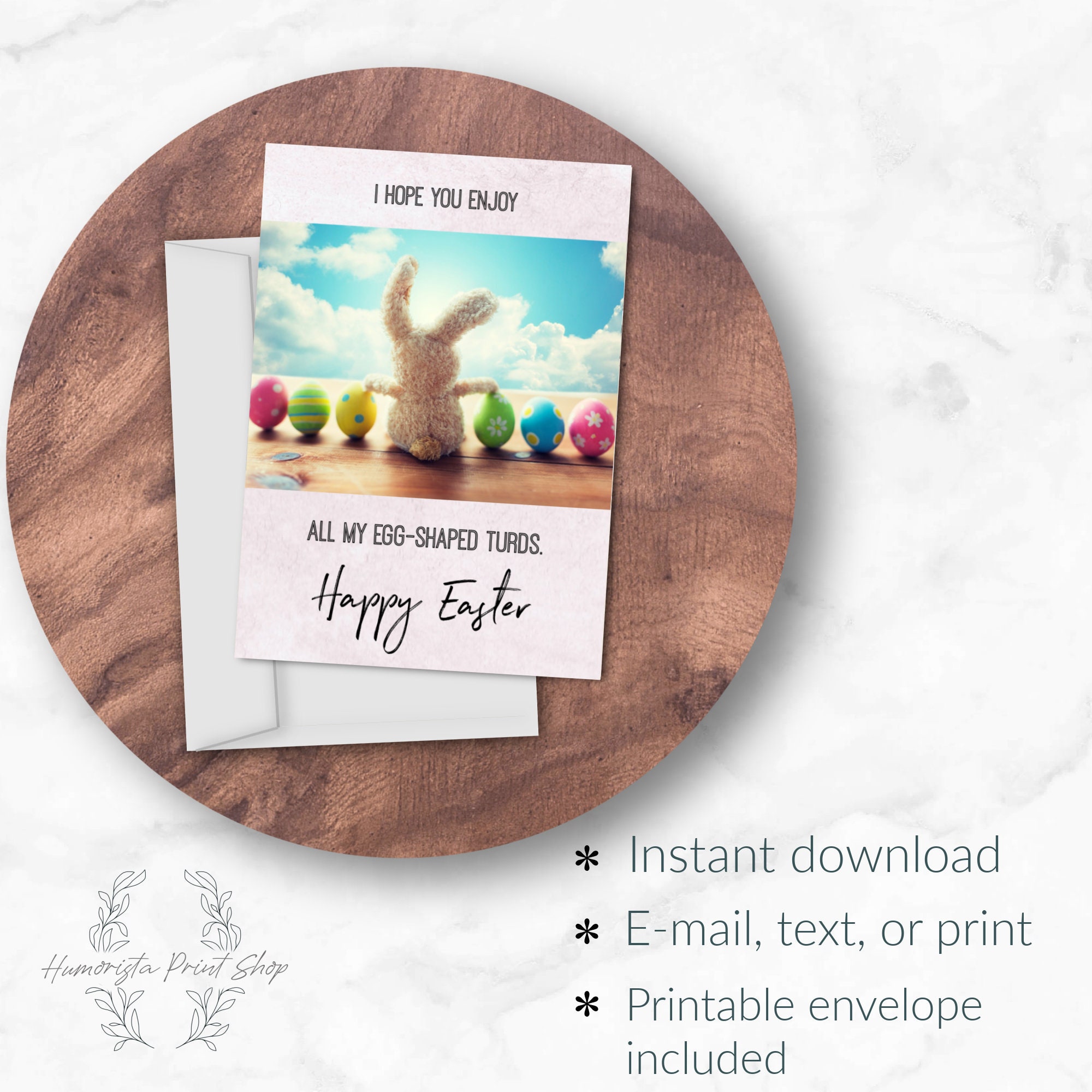 Funny & Rude Printable Easter Bunny Card Download Digital Easter Card ...