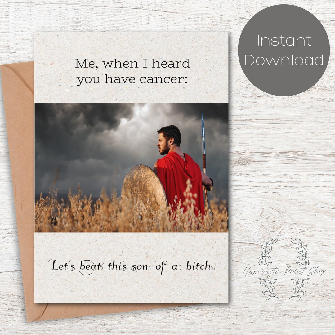 Printable Cancer Encouragement Card Get Well Digital Print From Home ...