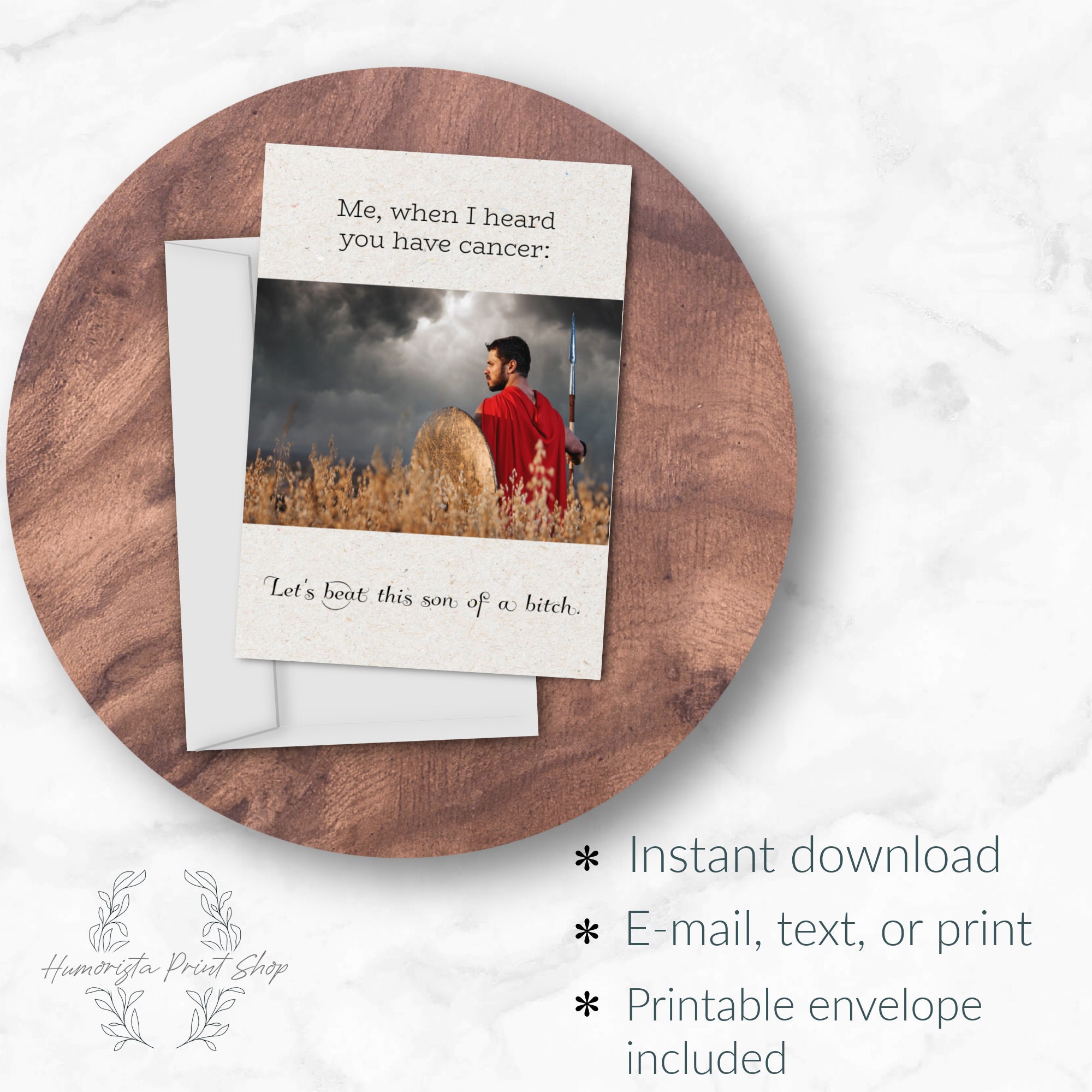 Printable Cancer Encouragement Card Get Well Digital Print From Home ...