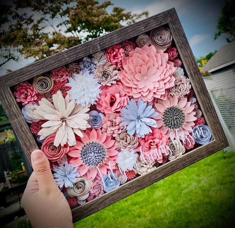 Garden Shadow Box, Mixed Paper Flowers - Etsy