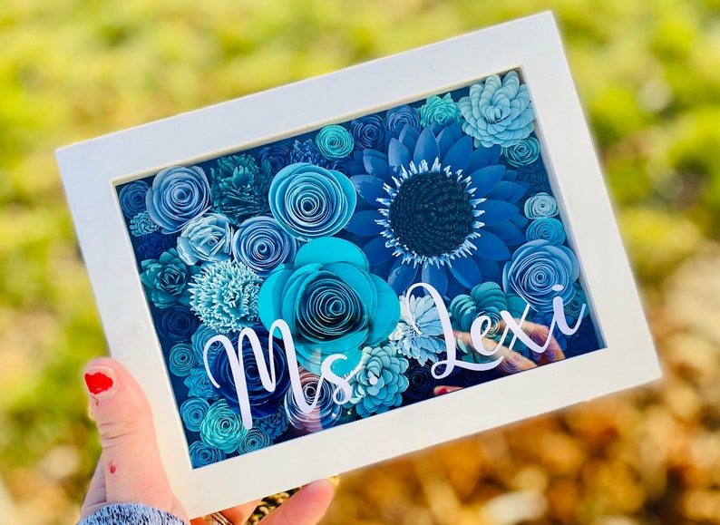 Garden Shadow Box, Mixed Paper Flowers - Etsy