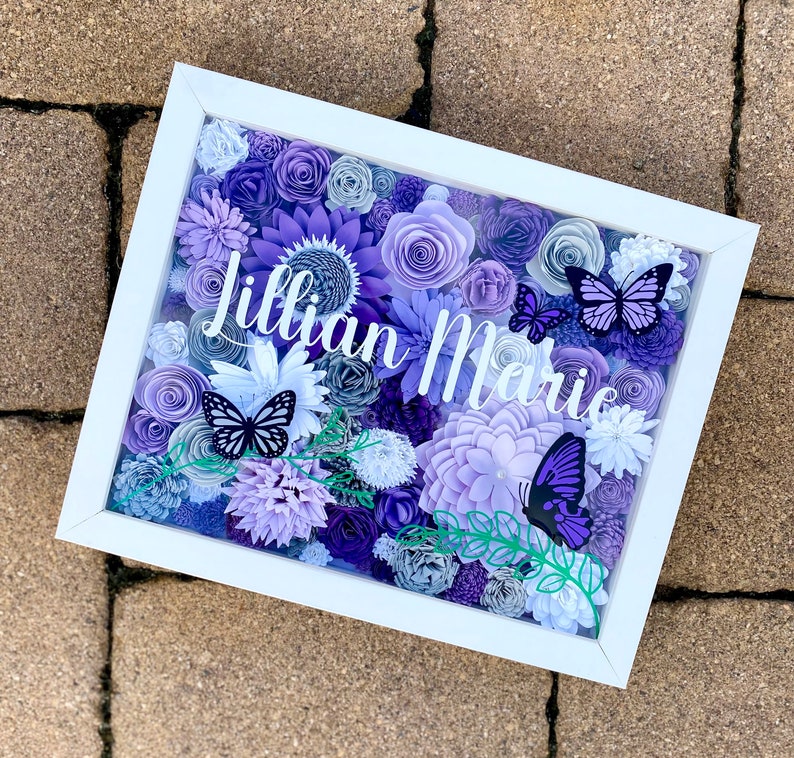 Garden Shadow Box, Mixed Paper Flowers - Etsy