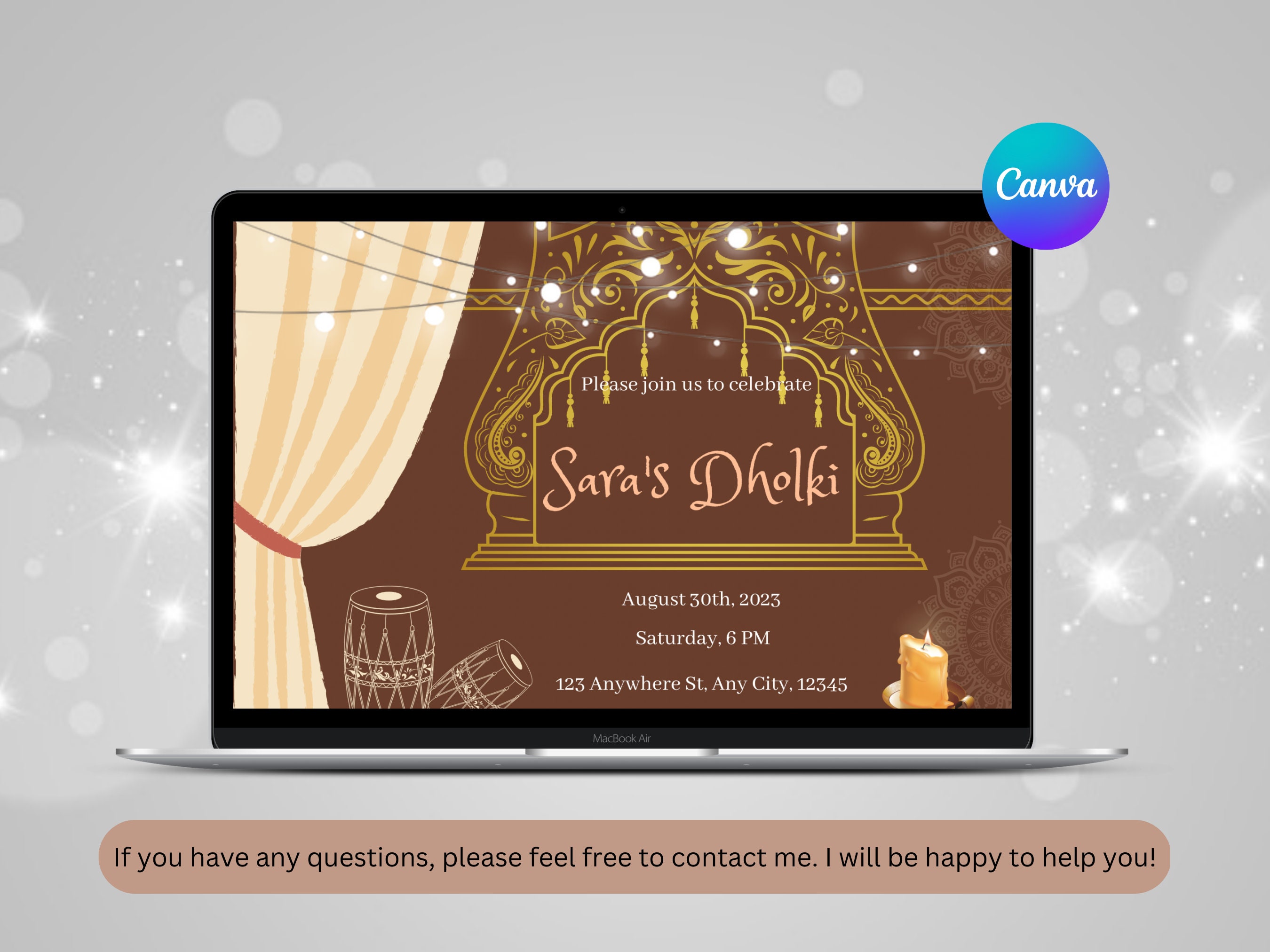Minimalist Dholki Invitation Template, Henna Invitation, Dholki ... Minimalist Dholki Invitation Template, Henna Invitation, Dholki ...