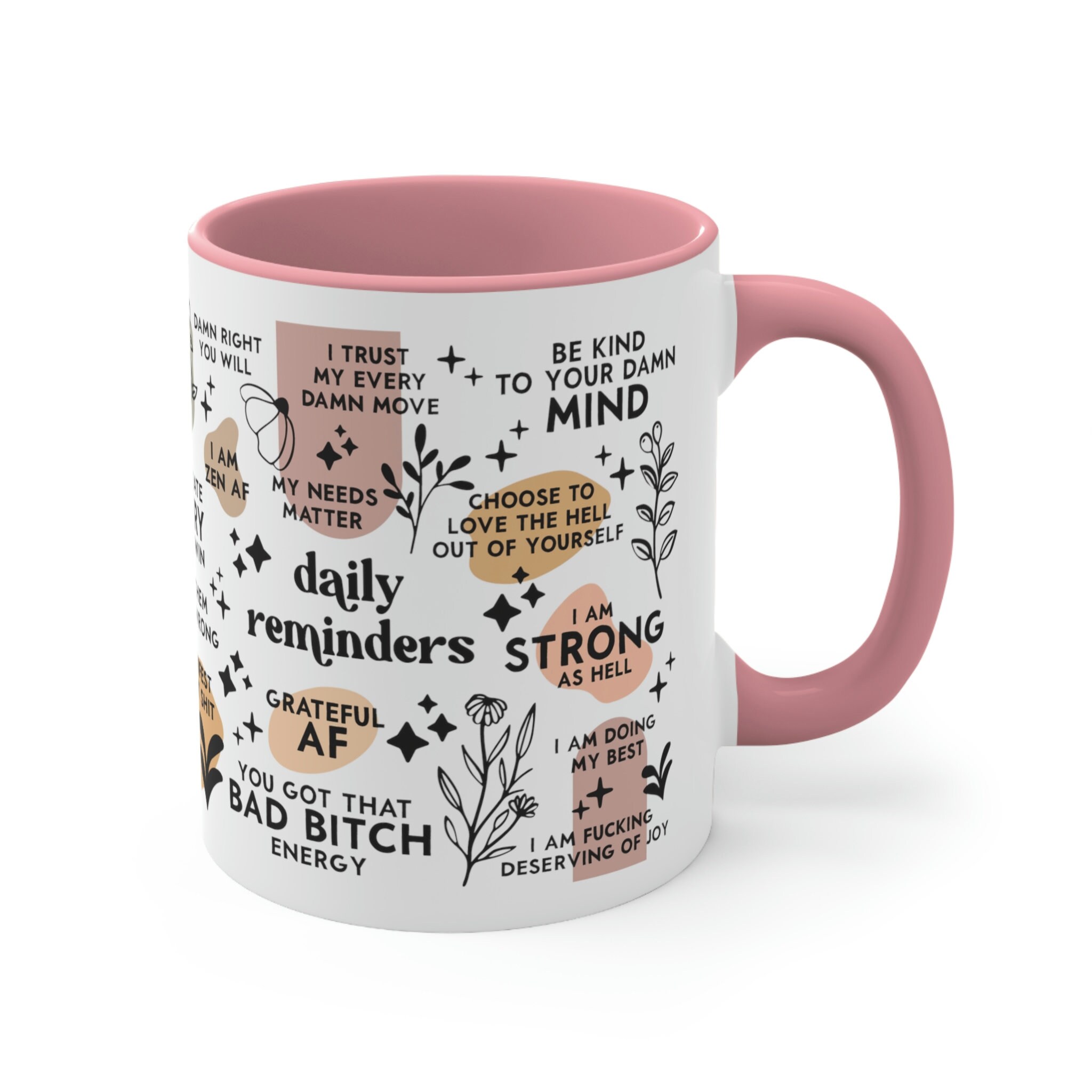 Badass Daily Reminders Coffee Cup Morning Mindset Mug Funny - Etsy