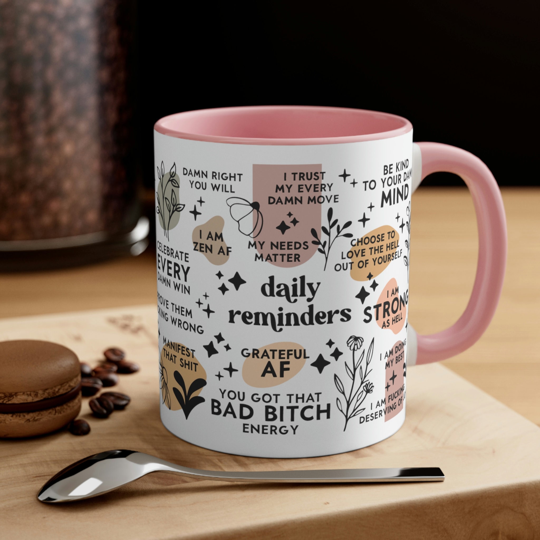 Badass Daily Reminders Coffee Cup Morning Mindset Mug Funny - Etsy