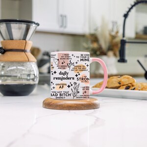 Badass Daily Reminders Coffee Cup, Morning Mindset Mug, Funny Mental ...