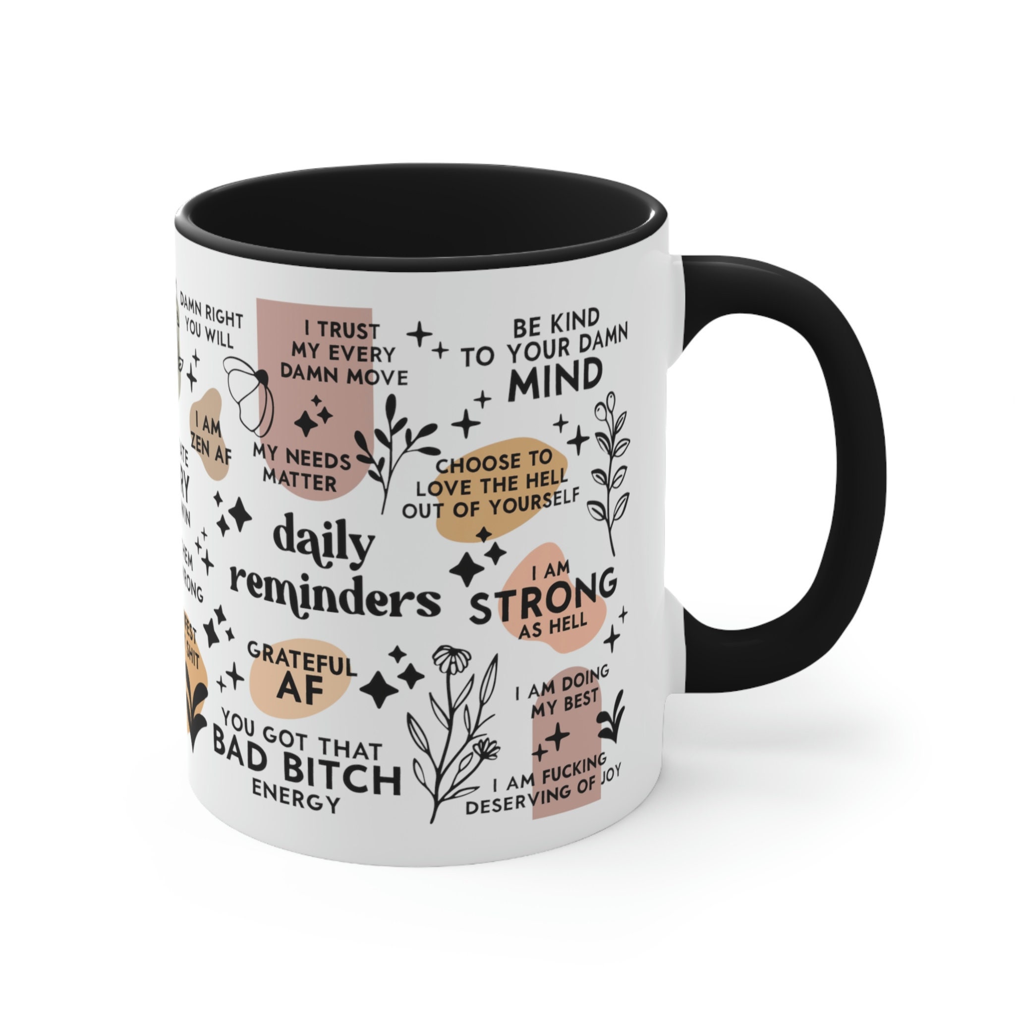 Badass Daily Reminders Coffee Cup Morning Mindset Mug Funny - Etsy