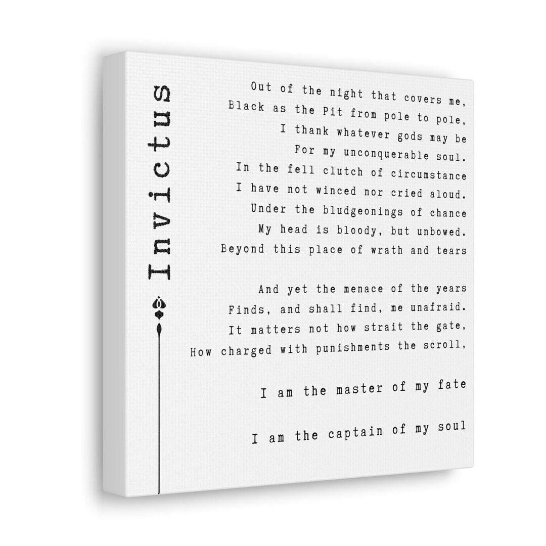 Invictus Poem | Canvas Gallery Wraps - Etsy