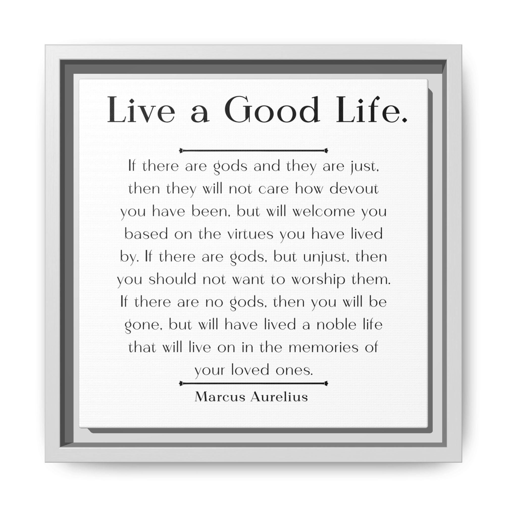 Live a Good Life Marcus Aurelius Quote | Philosophy Gifts | Office ...