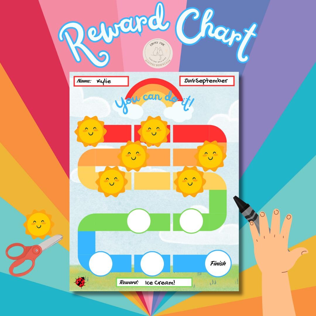 Printable Reward Chart for Toddler Goal Chart, Chores, Routines ...