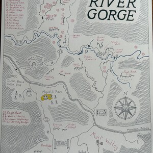 Red River Gorge Crag Map (13" X 19")- Hand Drawn With Everyone's ...
