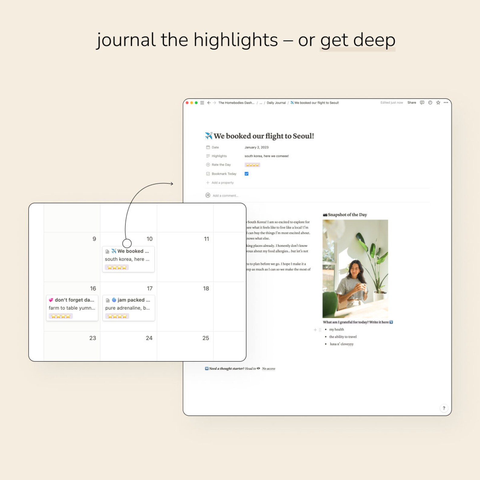 Daily Journal Notion Template Pack, Digital Journal With Vision Boards ...