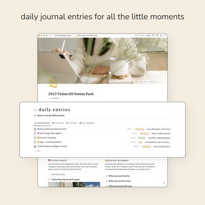 Daily Journal Notion Template Pack, Digital Journal With Vision Boards ...