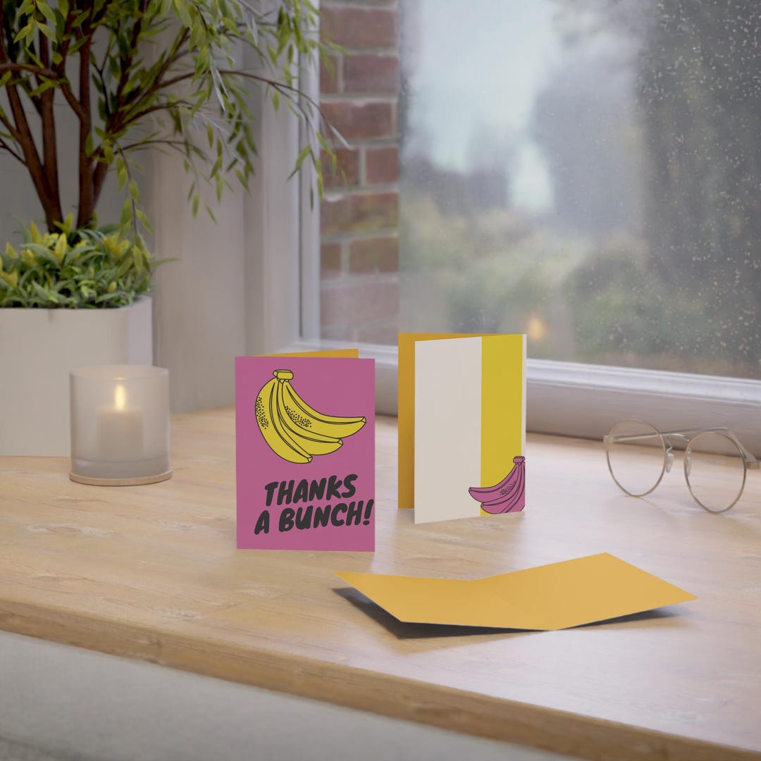 Fun Banana-themed Greeting Cards, Quirky Thank You Cards, Friendship ...