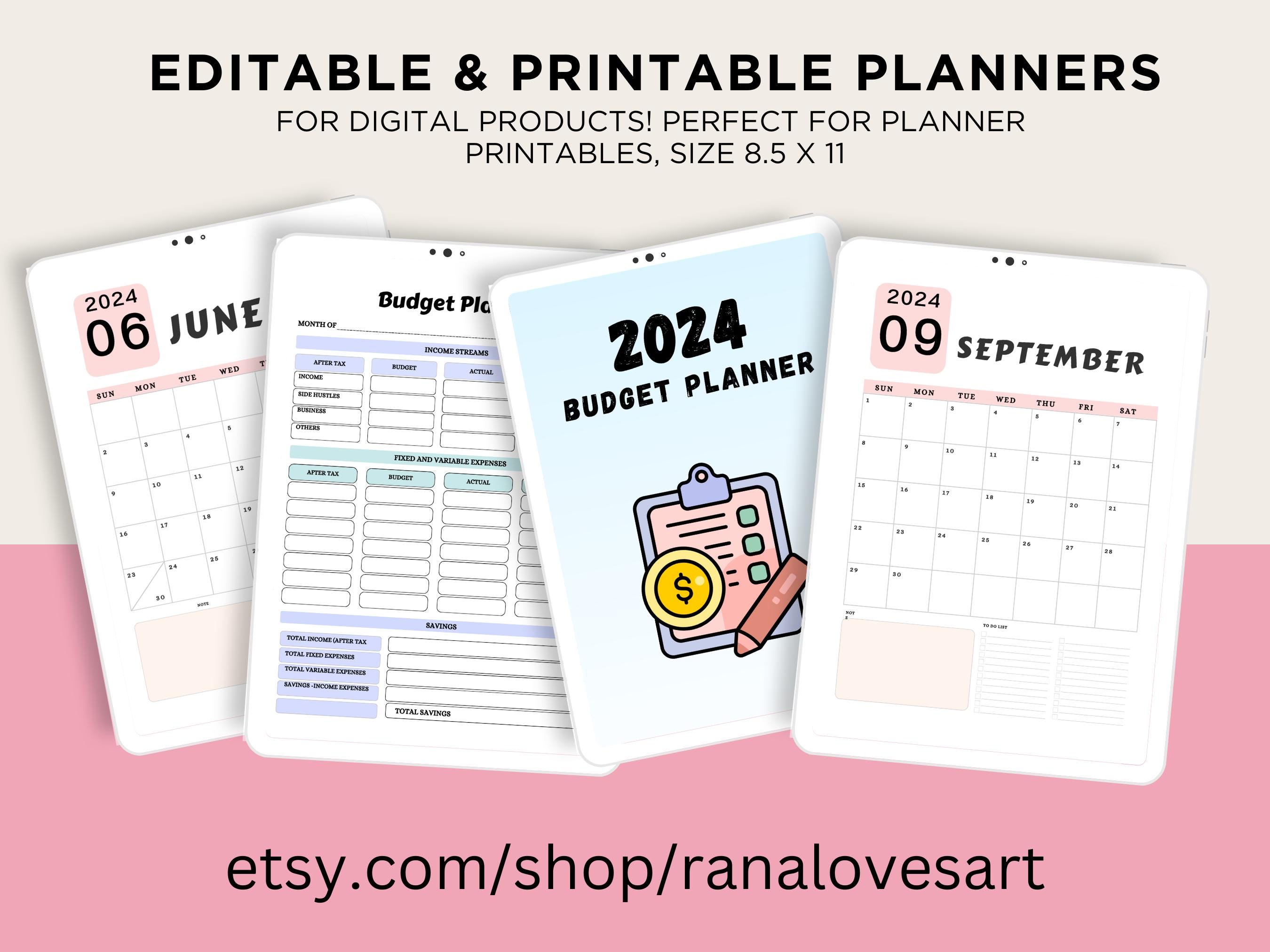 2024 Budget Planner, Paycheck Budget Planner, EDITABLE Budget by ...