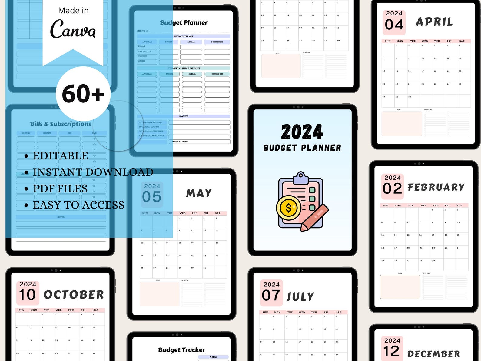 2024 Budget Planner, Paycheck Budget Planner, EDITABLE Budget by ...