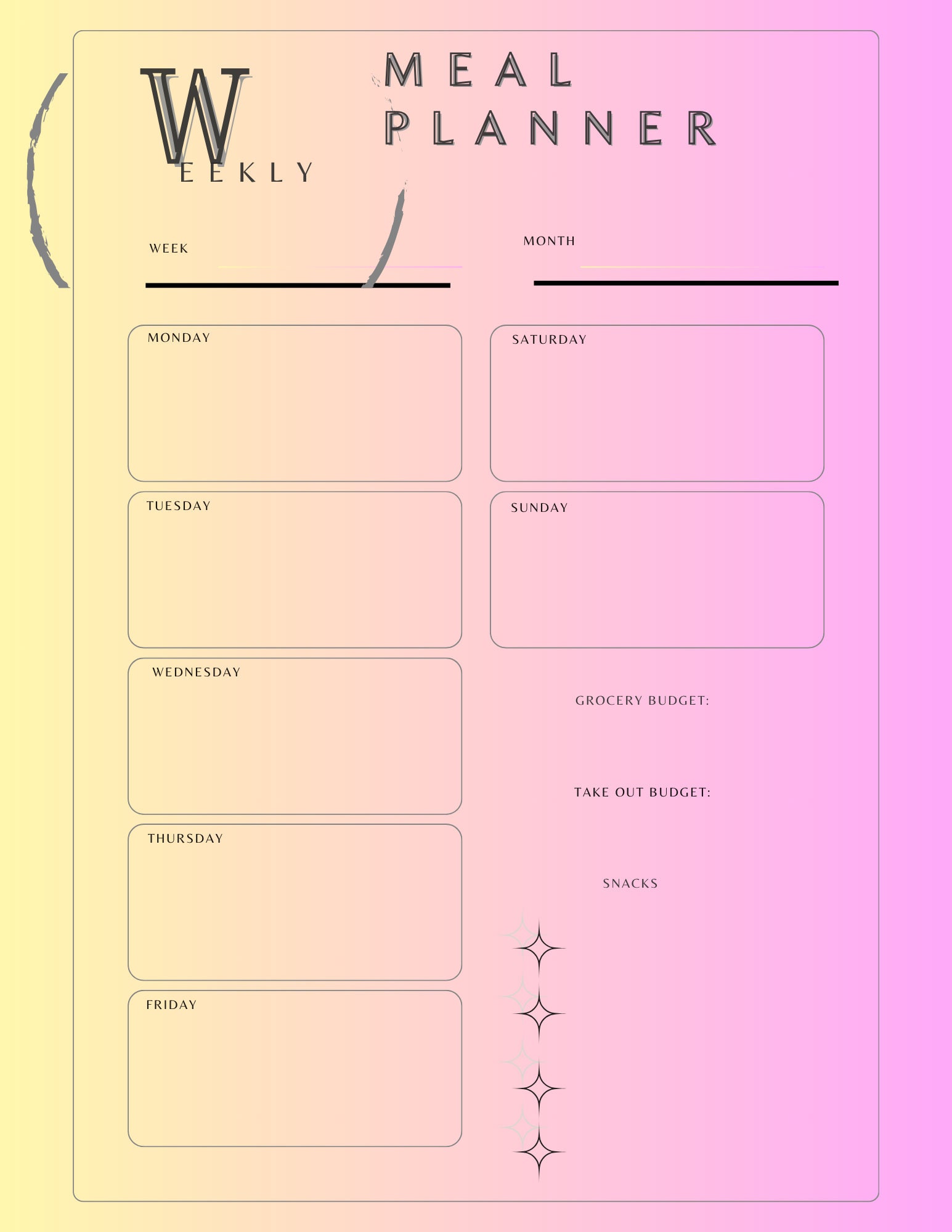Meal Budgeting and Grocery Lists Bundle - Etsy