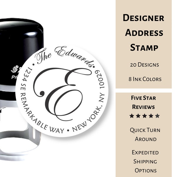 Round Address Stamp - Etsy