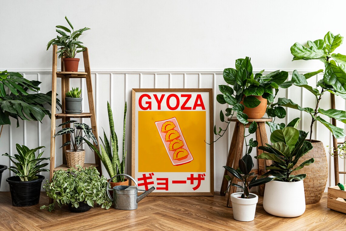 Japanese Food Gyoza Dumpling Poster Kitchen Japan Cuisine Graphic ...