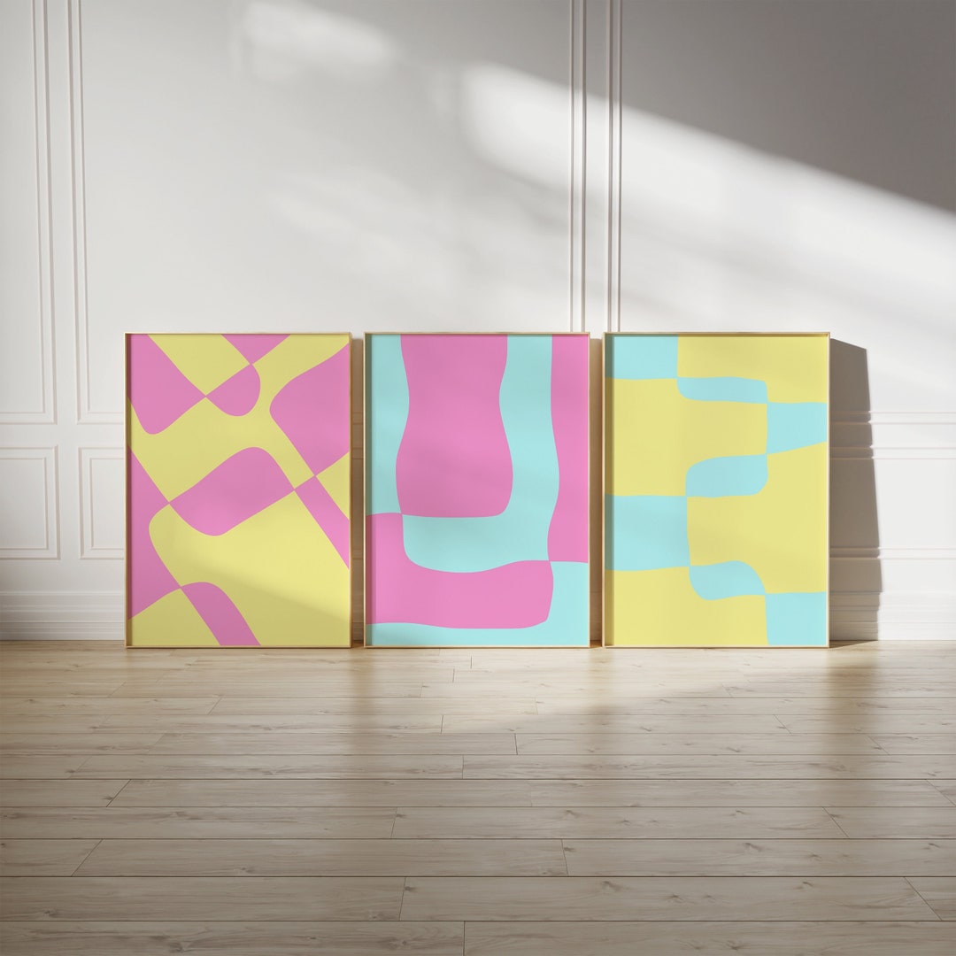 Poster Set of 3 Print Pastel Decor Easter Download Instant Bundle Retro ...