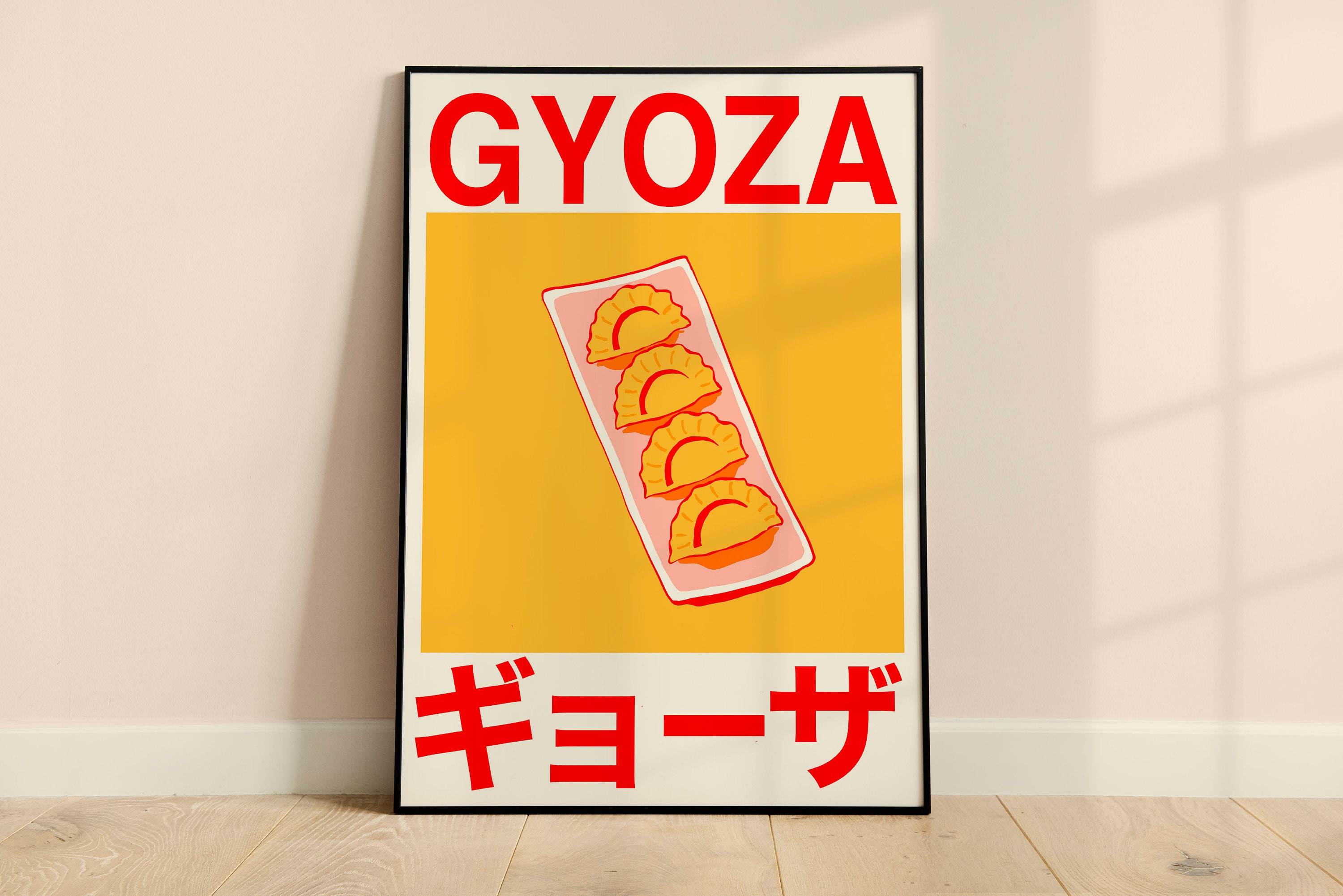 Gyoza Dumpling Japanese Food Poster Kitchen Japan Cuisine Graphic ...