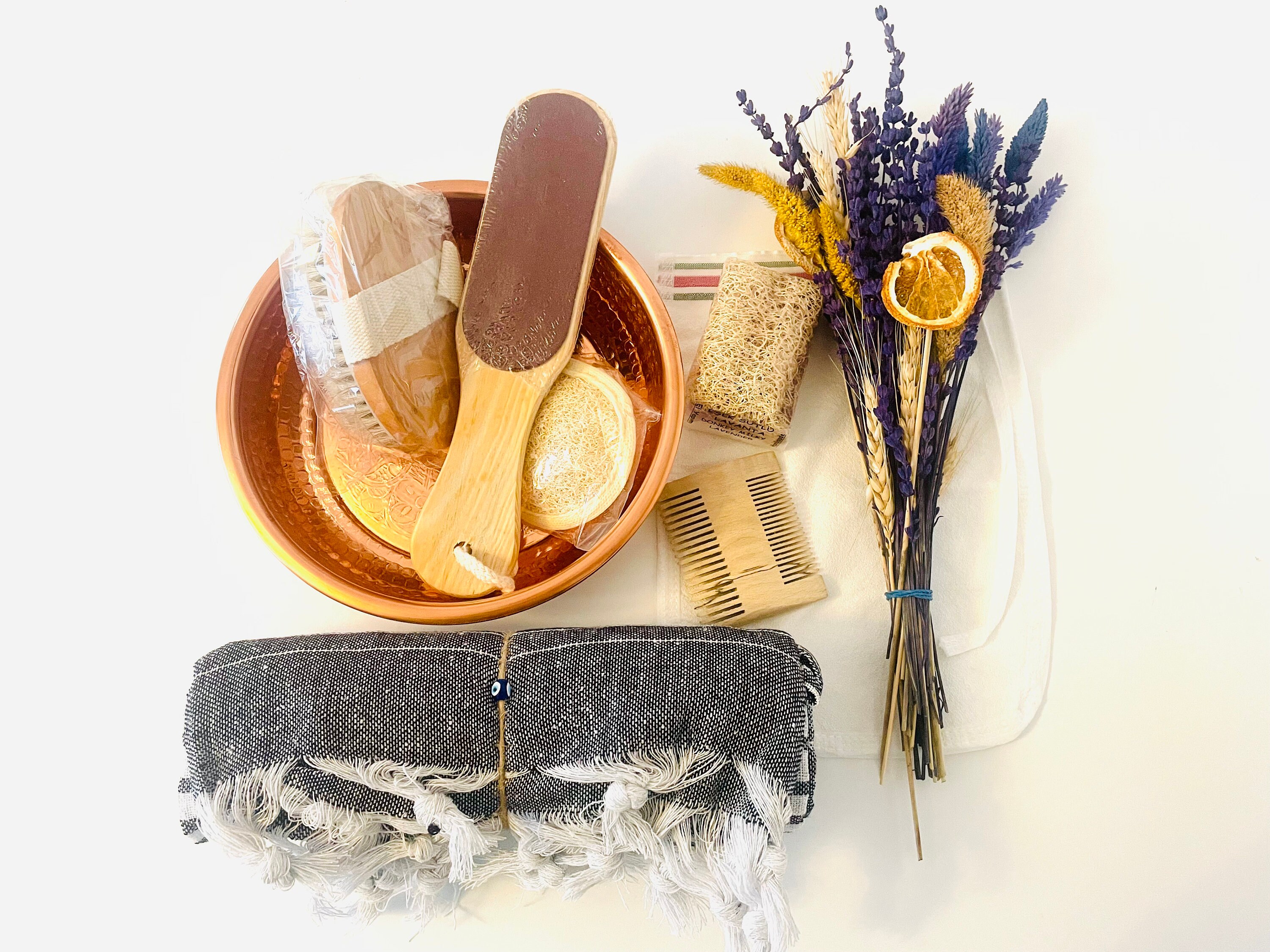 Traditional Turkish Bath Set, Body Gift Set, Bath Foam Gift Set, Copper ...