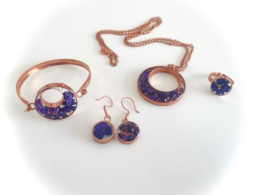 Sugilite Stone Design Jewelry Set - Etsy