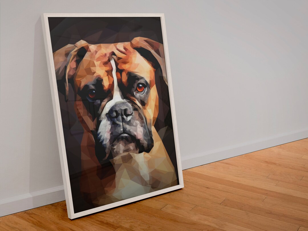 Cubism Boxer Dog Print, Abstract Art, Animal Poster, Boxer Dog Painting ...