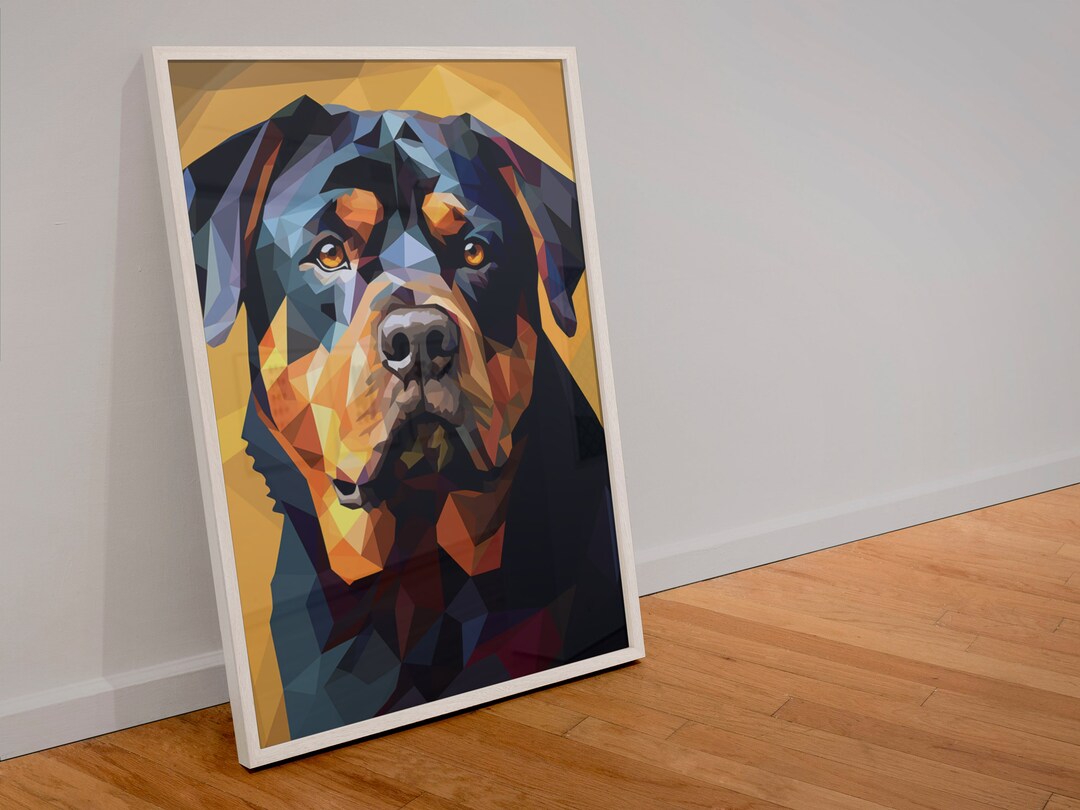 Cubism Rottweiler Print, Abstract Art, Animal Poster, Rottweiler ...