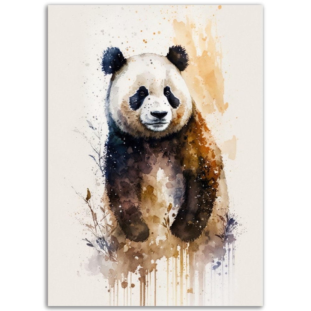 Abstract Panda Wall Art Print Panda Lover Gift Wall Art Home Decor ...