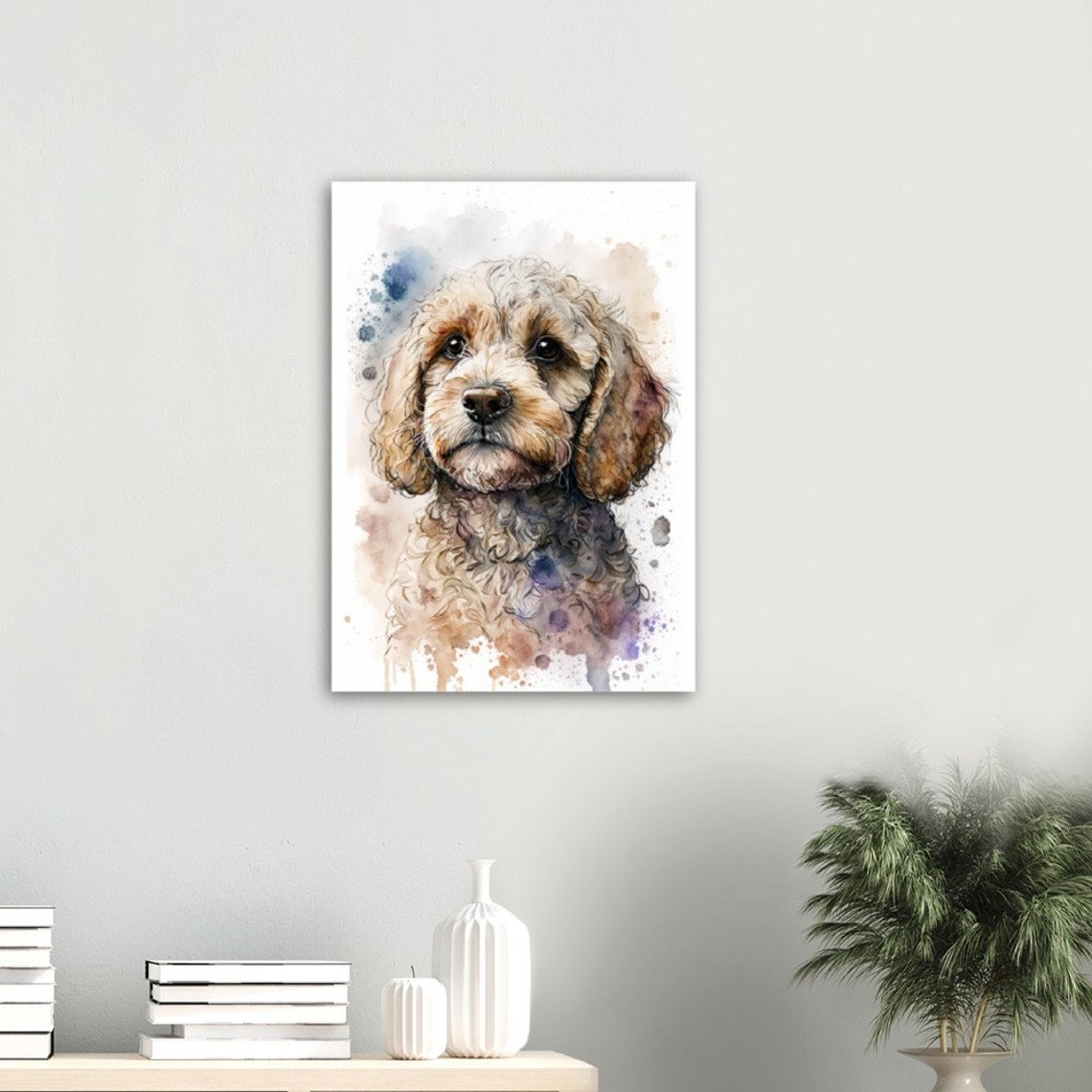 Cockapoo, Contemporary Watercolour Painting Print. Abstract Cockapoo ...