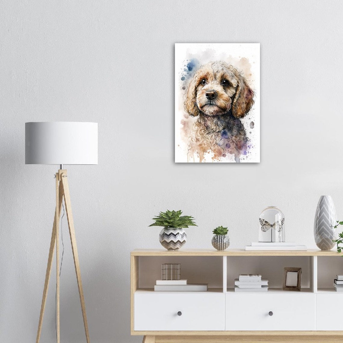 Cockapoo, Contemporary Watercolour Painting Print. Abstract Cockapoo ...