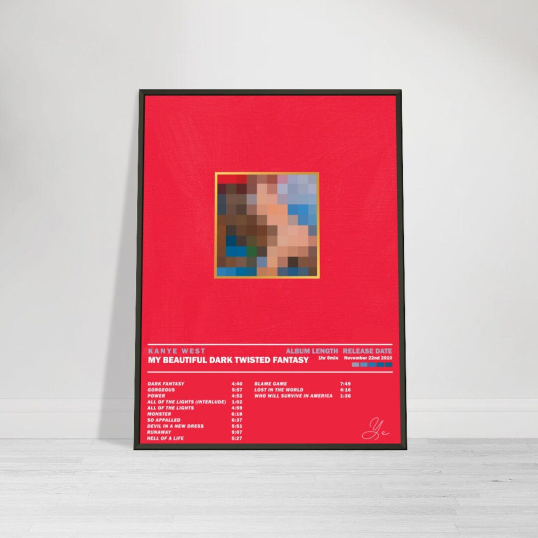 Kanye West My Beautiful Dark Twisted Fantasy, Kanye West Print, MBDTF ...